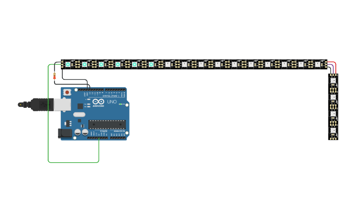 Circuit design led strip - Tinkercad