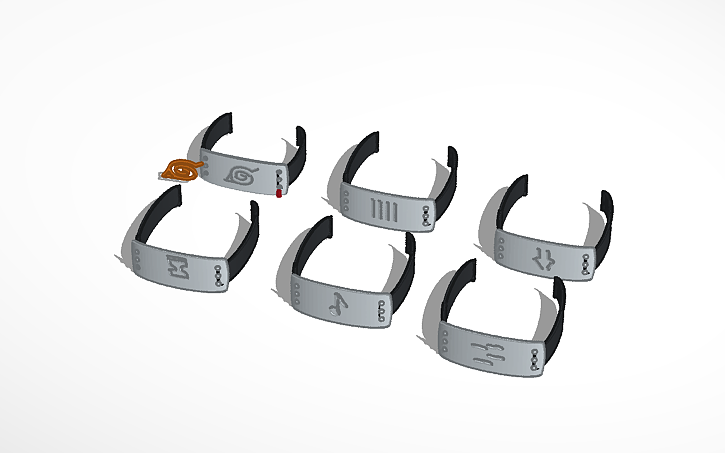 3D design Naruto Headband - Tinkercad