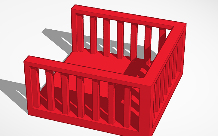 3D design balcony for 1/12 scale - Tinkercad
