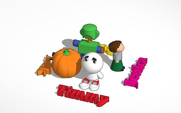 3D design Simple Cartoon Characters - Tinkercad