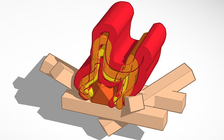 3D design fire - Tinkercad