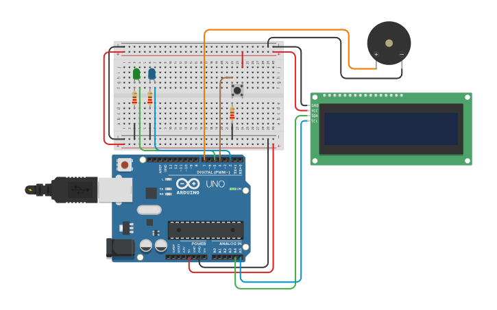 Circuit design LCD 12C DISPLAY USING ARDUINO UNO MICROCONTROLLER - Tinkercad