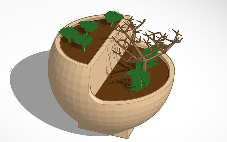3D design Planter pot - Tinkercad
