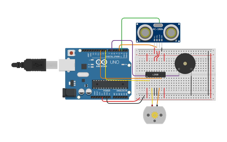 Circuit design Water level - Tinkercad