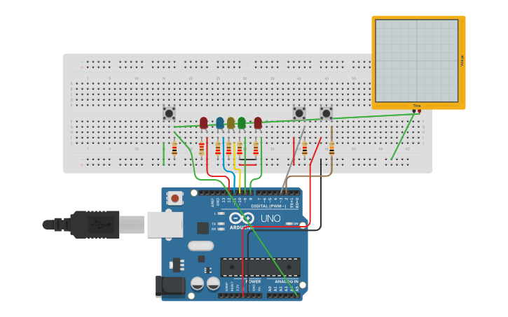 Circuit design INTRODUCCIÓN A LAS INTERRUPCIONES DE ARDUINO V2 - Tinkercad