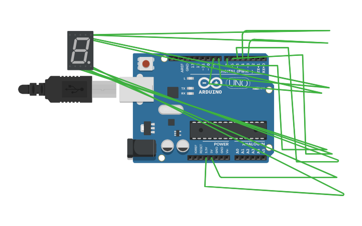 Circuit design 7 SEGMENT DISPLAY WITH ARDUINO - Tinkercad