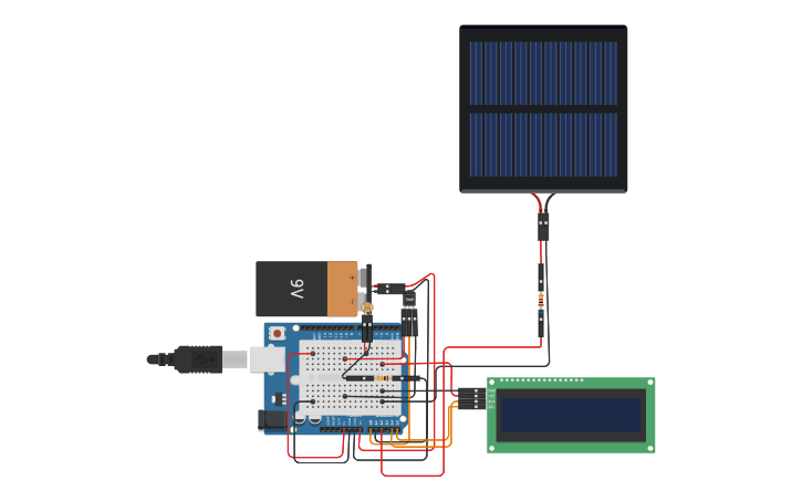 Circuit design Copy of Real-Time Display of Solar Panel - Tinkercad
