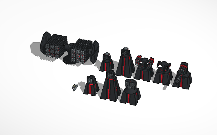 3D design Turret Pack - Tinkercad