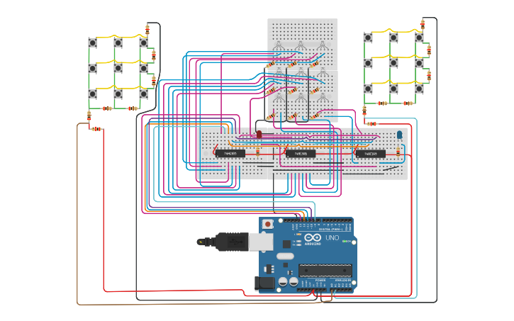 Circuit design Tic Tac Toe Working Prototype - Tinkercad