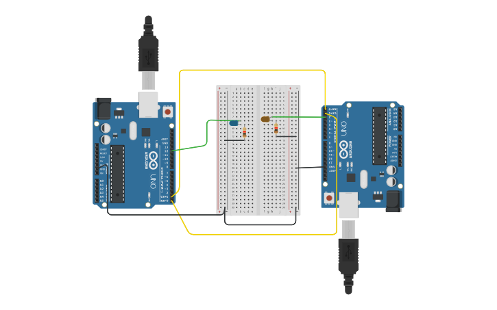Circuit design UART TX RX - Tinkercad