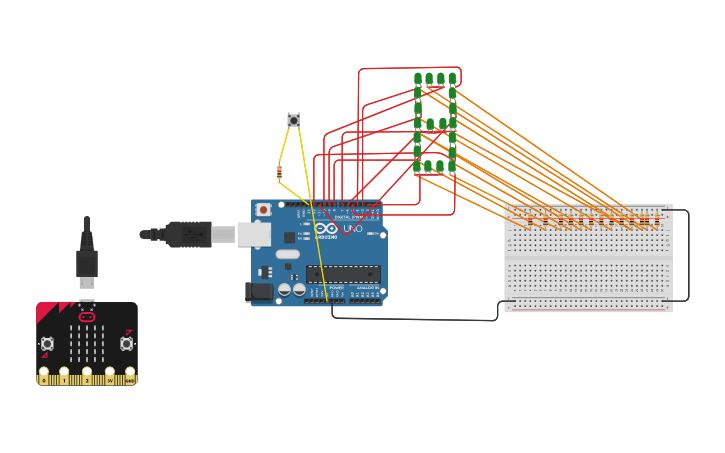 Circuit design Number display (LED) - Tinkercad