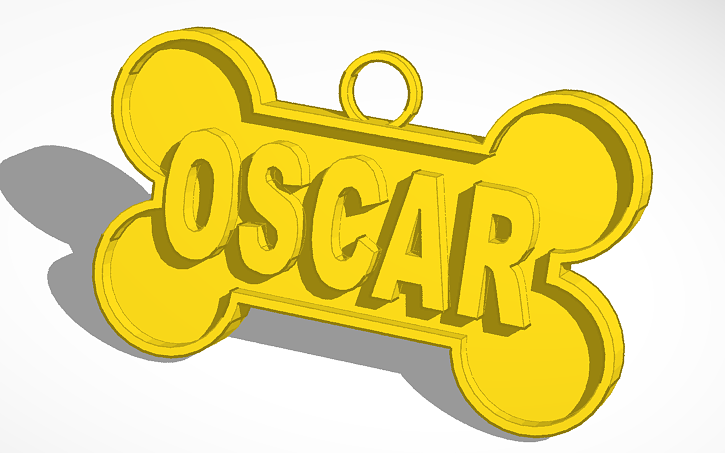 3D design Dog Bone Tag - Tinkercad