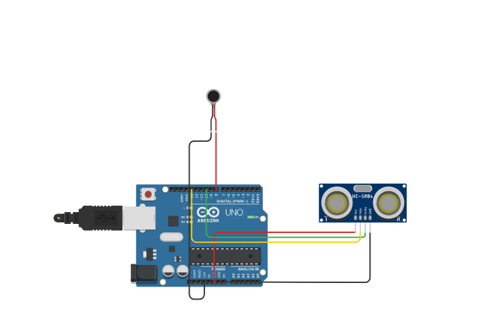 Circuit Design Object Detection With Vibration Actuator Tinkercad