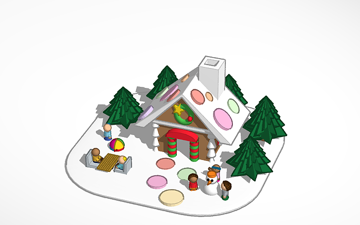 3D design Gingerbread House - Tinkercad