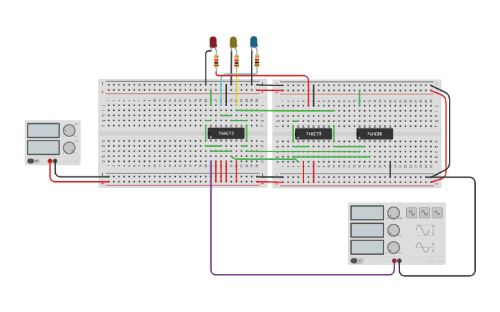 Circuit design Lab 6 - Ripple Counter Using Flip Flops - Tinkercad
