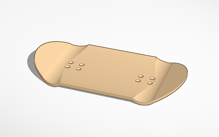 3D design 50mm popsicle fingerboard - Tinkercad