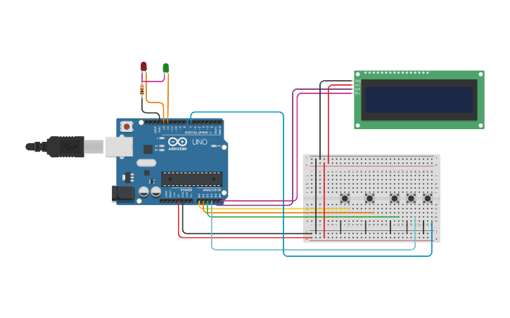 Circuit design Voting Machine - Tinkercad