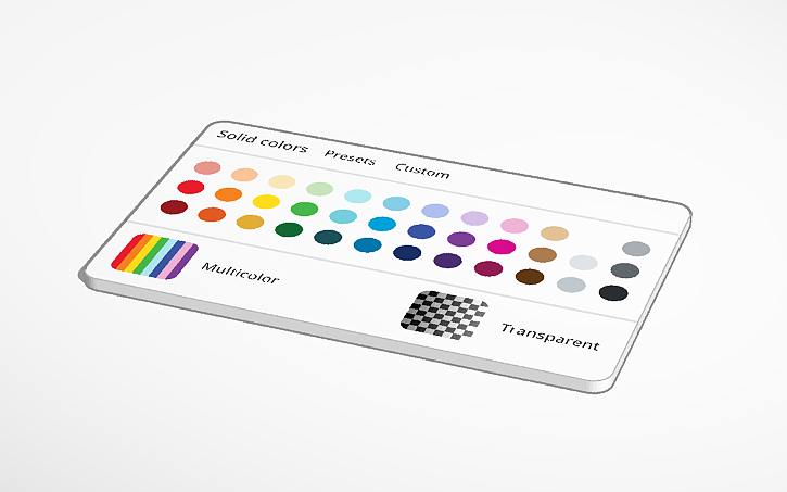 3D design Recreated Colors setting - Tinkercad