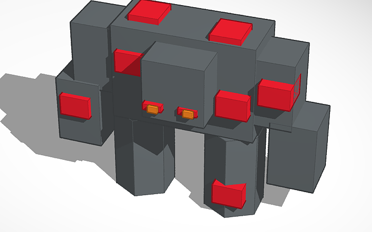 3D design minecraft dungeons redstone golem - Tinkercad