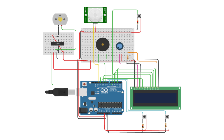 Circuit design Automatic Hand Sanitizer Dispenser - Tinkercad
