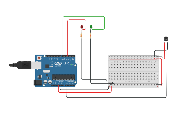 Circuit design Temperature Sensor - Tinkercad