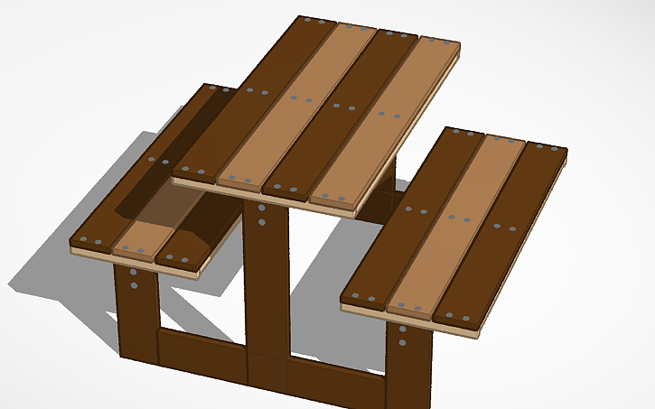 3D design Picnic Table - Tinkercad