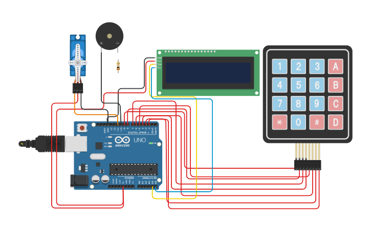 Circuit design smart door lock - Tinkercad