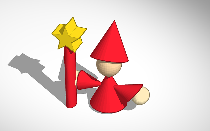3D design flames wizard - Tinkercad