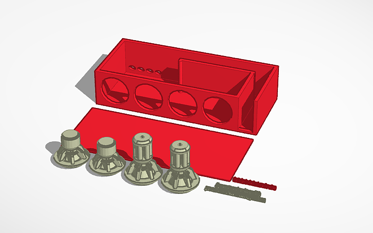 3D design 4x rc sub box - Tinkercad