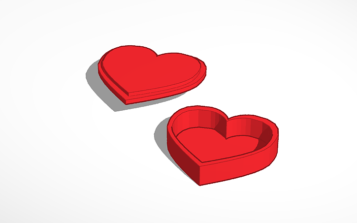 3D design heart box - Tinkercad