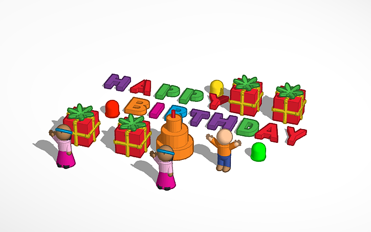 3D design Happy birthday - Tinkercad