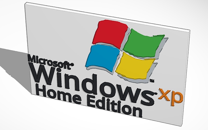 3D design Microsoft Windows XP Home Edition logo 2001-2014 - Tinkercad