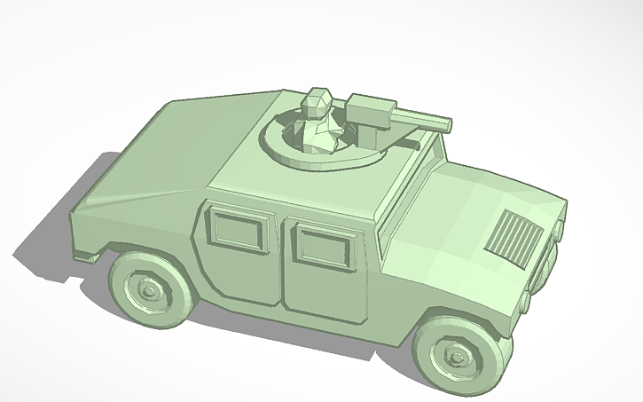 3D design Hummer H1 M2HB - Tinkercad