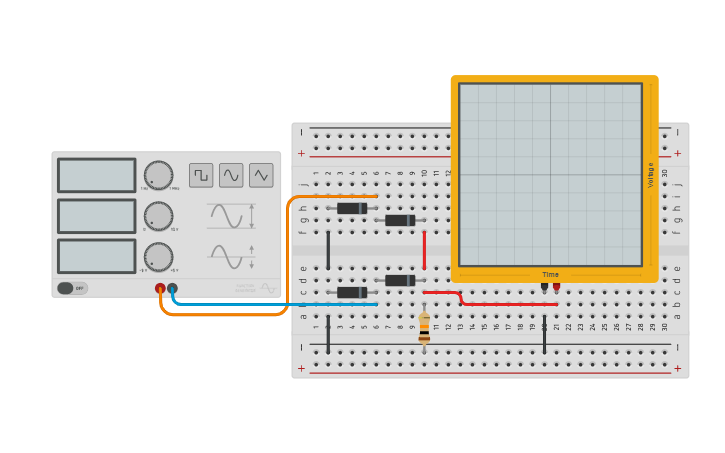 Circuit design Bridge rectifier animation - Tinkercad