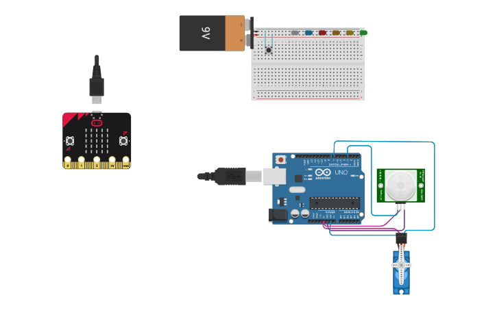 Circuit design ระบบประตูอัตโนมัติ-415 - Tinkercad