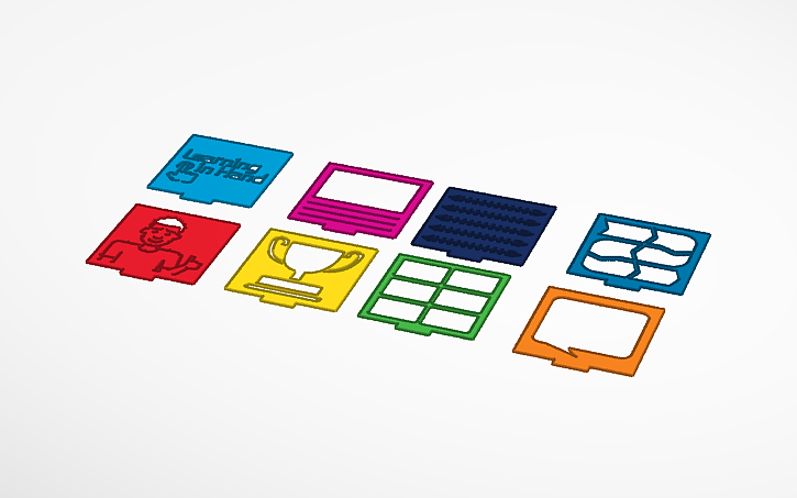 3D design Sticky Note Stencil Collection - Tinkercad