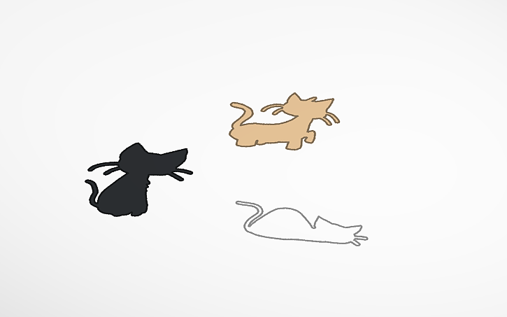 3D design Cat drawing - Tinkercad