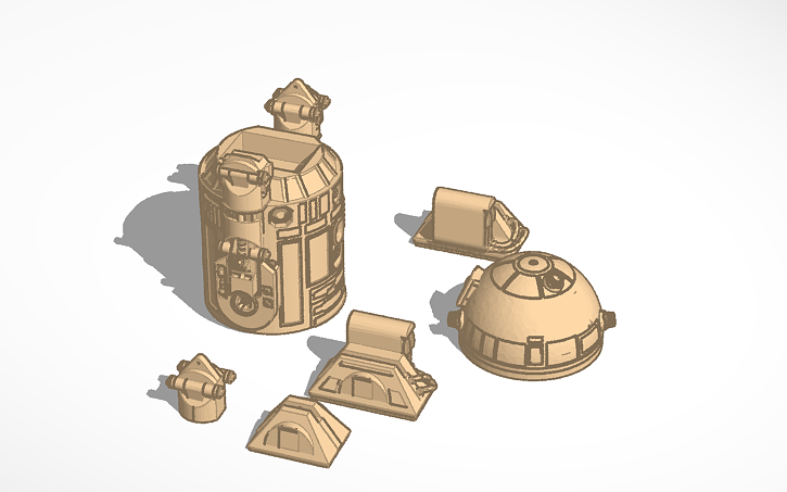 3D design R2-D2 - Tinkercad