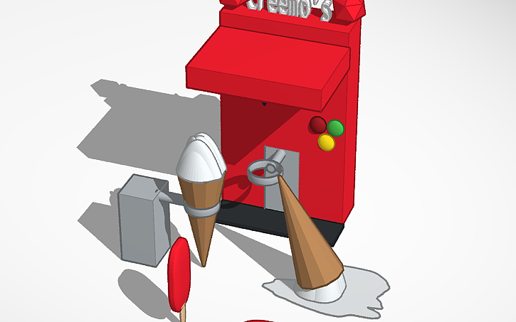 3D design Ice Cream and Ice Cream machine models - Tinkercad