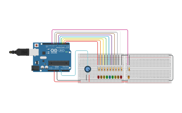 Circuit Design Led With Potentiometer Tinkercad