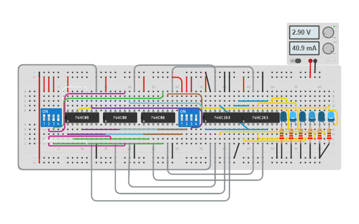 Circuit design 3 by 3 Multiplier - Tinkercad