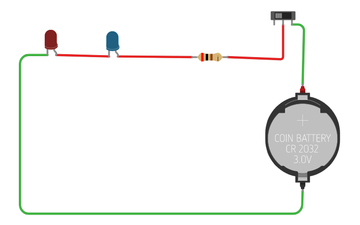 Circuit design Series Connection - Tinkercad
