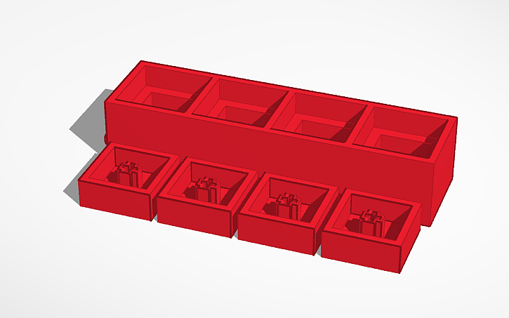3D design Quadruple Clicker Fidget - Tinkercad