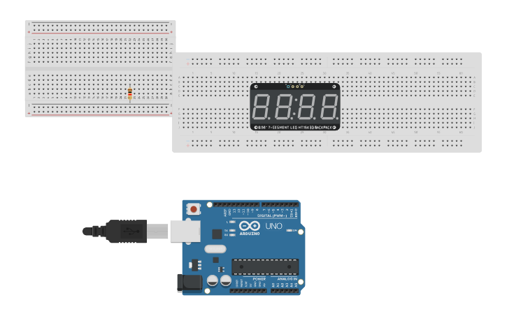 Circuit design 7 SEGMENTS LED DISPLAY - Tinkercad