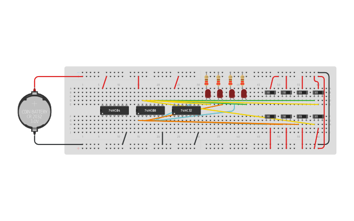 Circuit design Práctica 3. Mini casa inteligente con lógica combinacional - Tinkercad