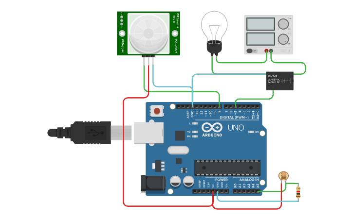 Circuit design MODULO RELÉ - Tinkercad