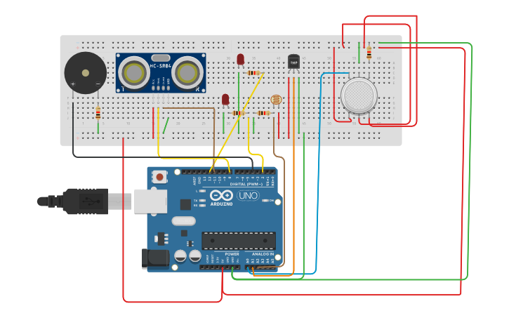 Circuit Design Home Automation Using Sensor Tinkercad