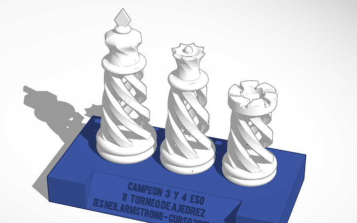 3D design Chess Trophy - Tinkercad
