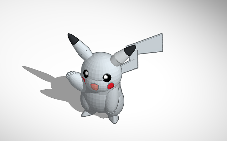 3D design Pokemon(Pikachu Template) - Tinkercad