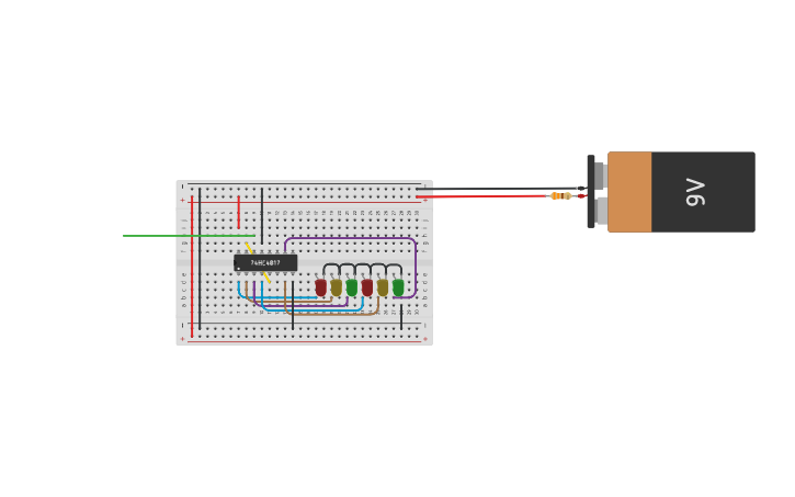 Circuit design Electronic Dice - Tinkercad